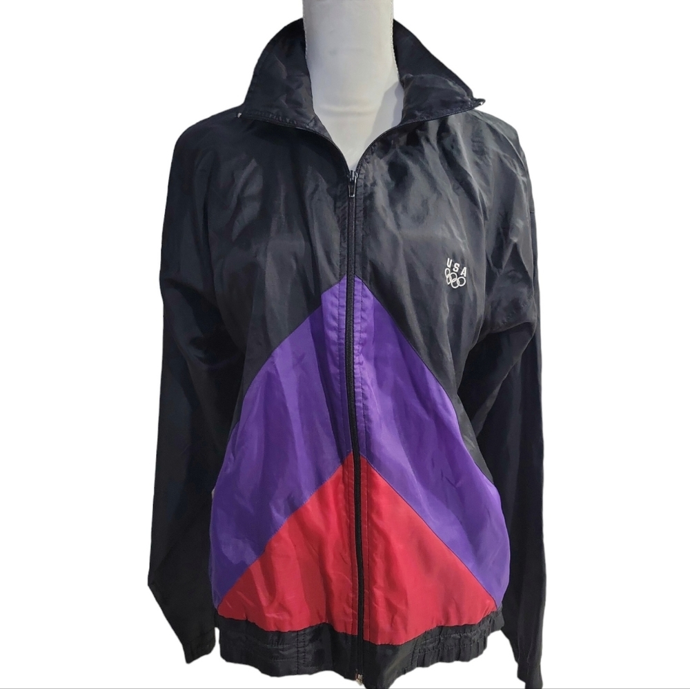 Rare Vintage 1990 Usa Olympic Colorblock Windbreaker … - Gem